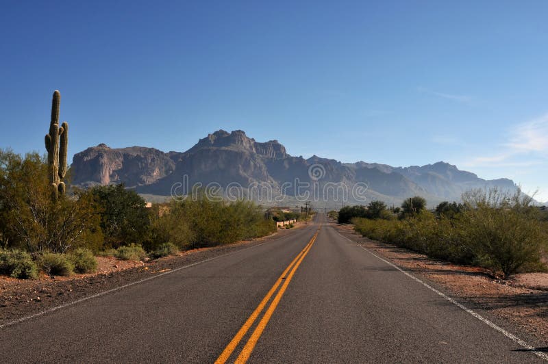 Highway in Arizona Desert stock image. Image of mountains - 17992361