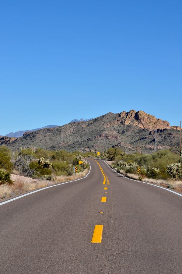 Highway in Arizona Desert stock image. Image of brush - 17992375