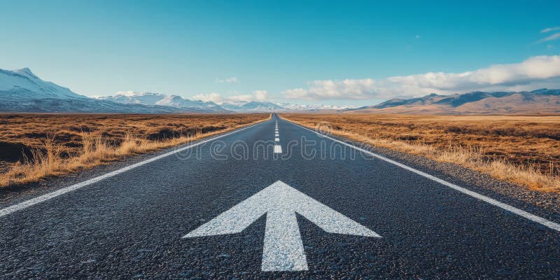 Highway Arrow Direction an Iconic Symbol of a Continuing Journey and ...