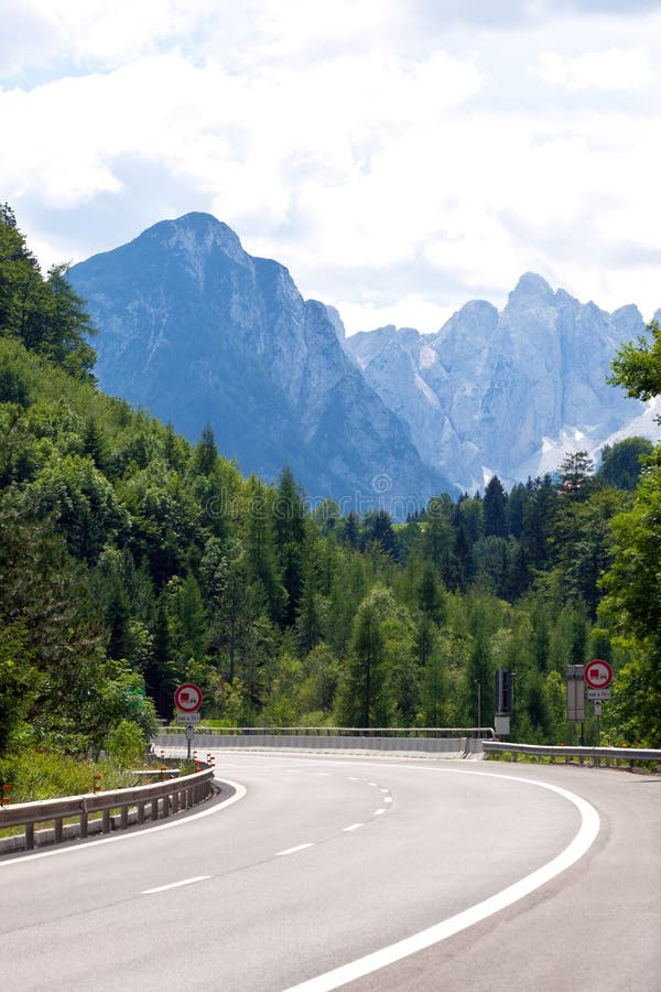 Highway in Austrian Alps stock photo. Image of peak, line - 18335466