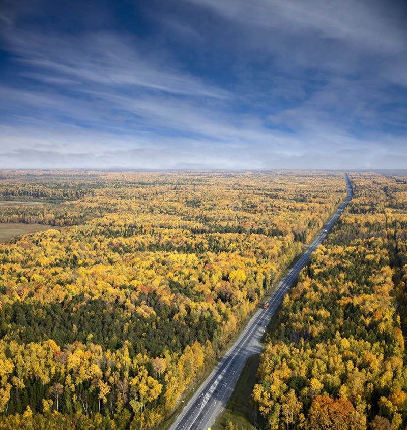 Highway in the Autumn Forest Stock Photo - Image of autumn, view: 21333848