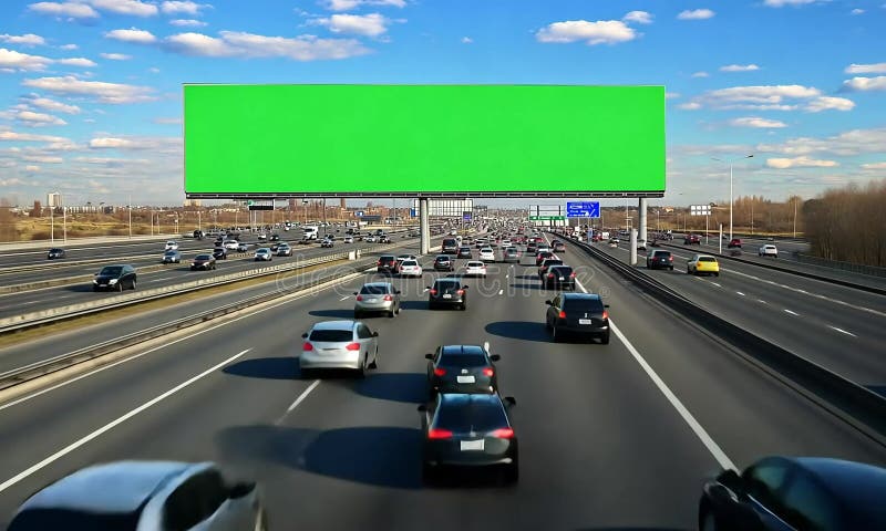 Highway Billboard with Blank Green Screen Stock Footage - Video of ...