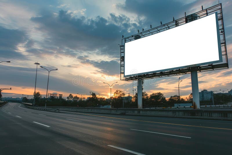 Highway Billboard in Bright Daylight. Stock Illustration - Illustration ...
