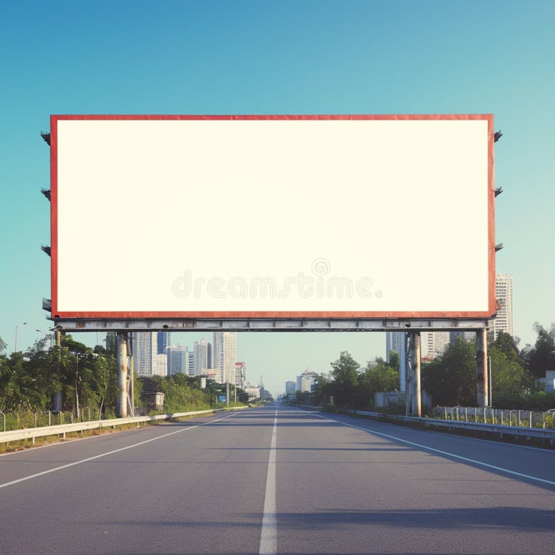 Highway Billboard Mockup with Two Blank Frames, Customizable Design ...