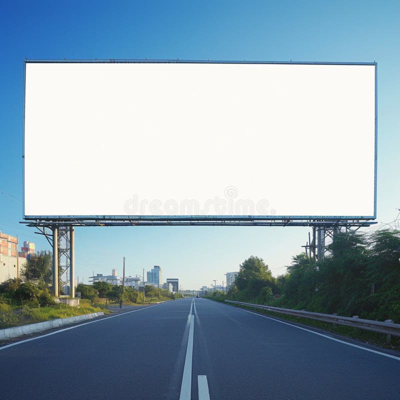 Highway Billboard Mockup with Two Blank Frames, Customizable Design ...