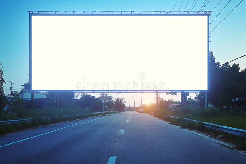 Highway Billboard Mockup with Two Blank Frames, Customizable Design ...