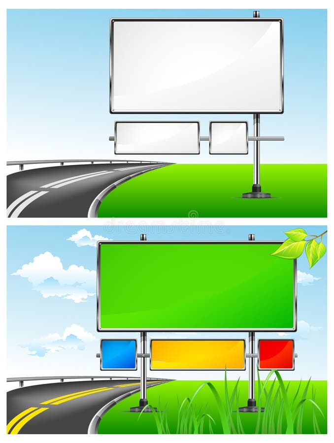Highway billboards stock vector. Illustration of blank - 18092339
