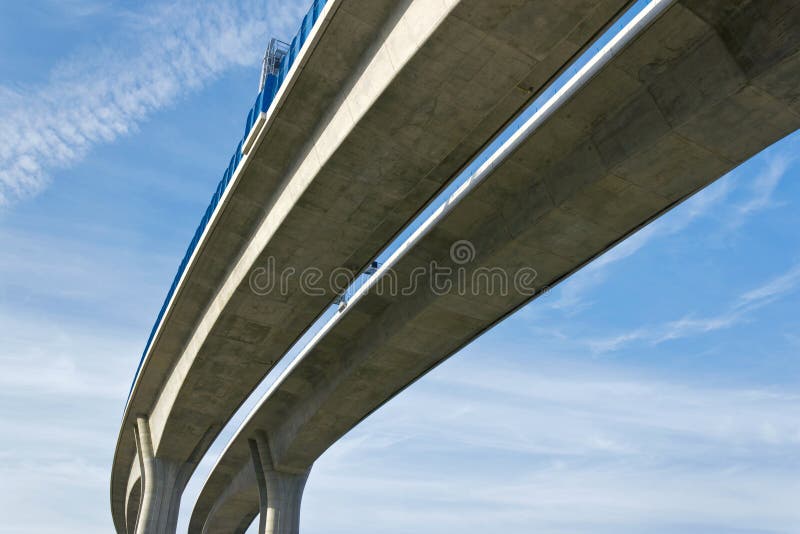 Concrete Road Bridge Barrier with Metal Guard Rails Stock Photo - Image ...