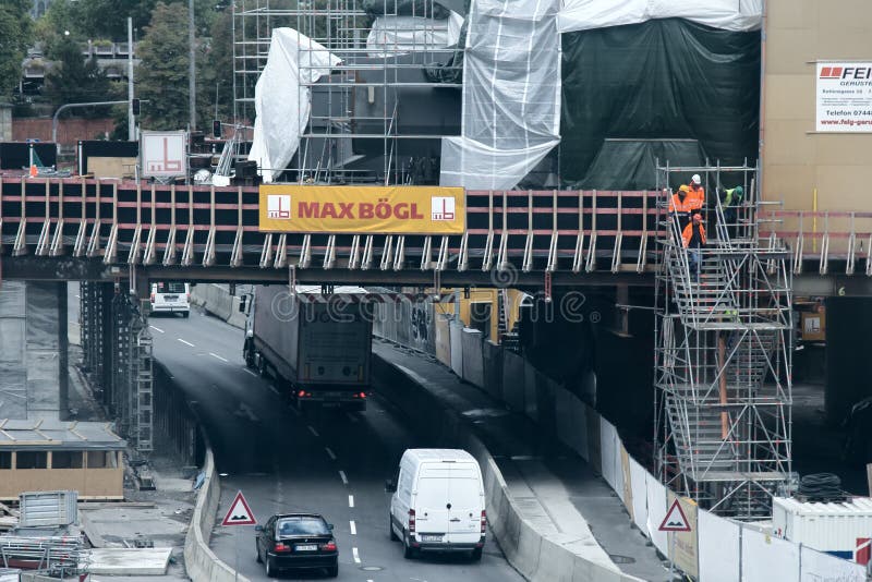 Highway Bridge in Construction Process Editorial Stock Photo - Image of ...