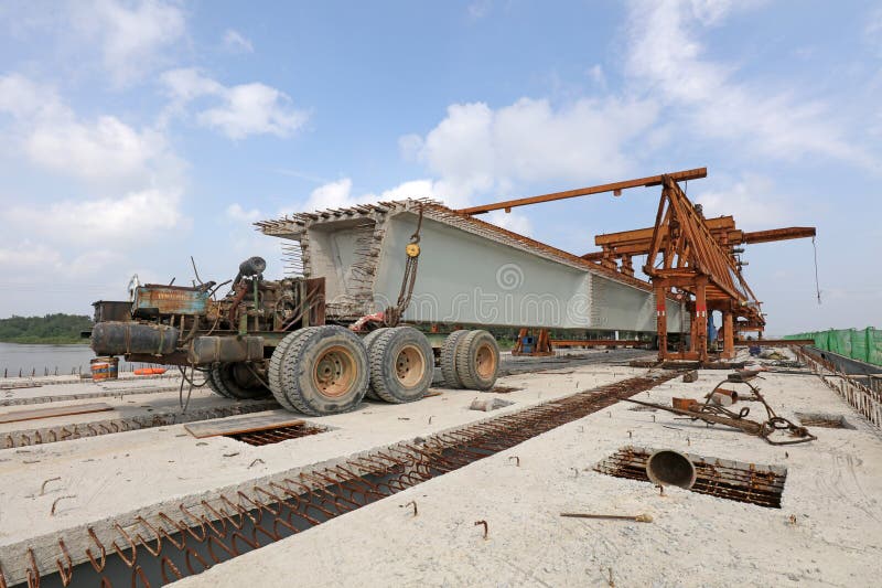 Highway Bridge Construction Site Stock Photo - Image of structure ...