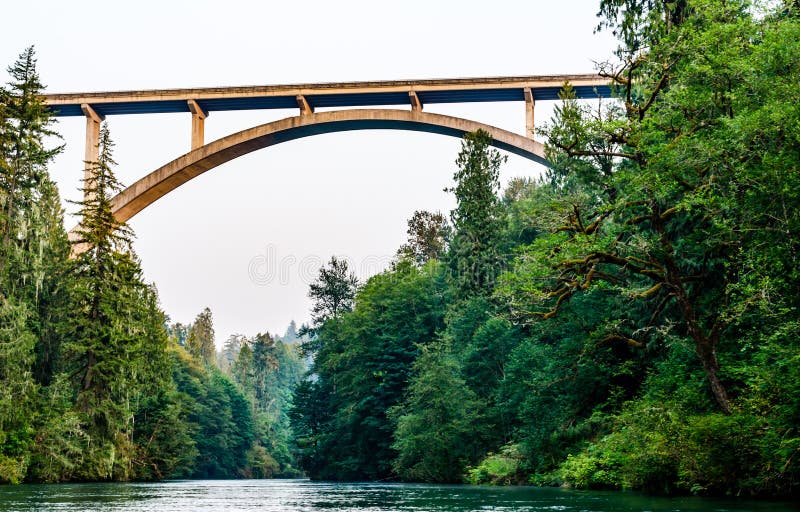 Highway Bridge Extending Over River Stock Photo - Image of construction ...