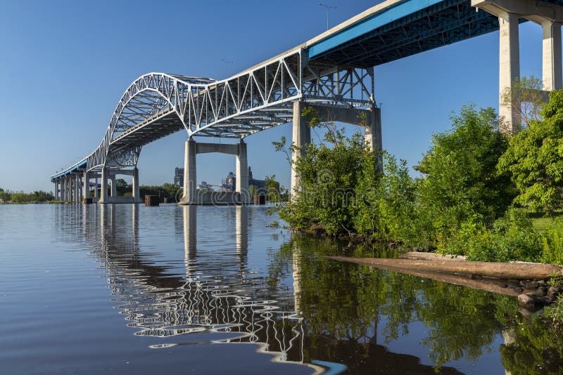 Highway Bridge Over a Bay stock image. Image of bridge - 157007187