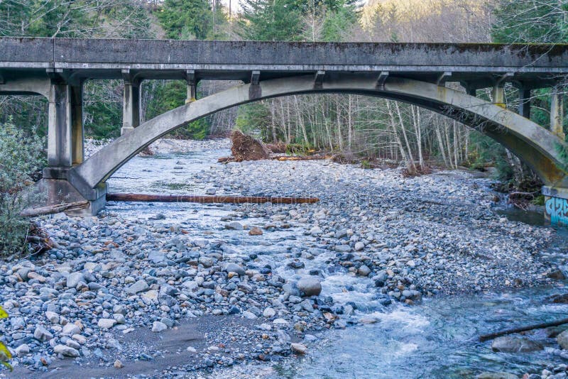 Highway Bridge Over Creek 5 Stock Image - Image of creek, washington ...