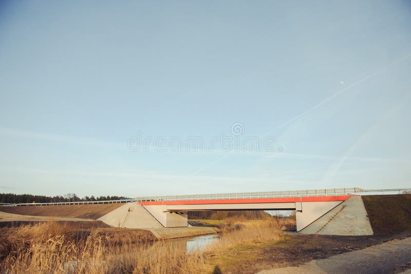 Highway Bridge Over the River Stock Image - Image of nature, water ...