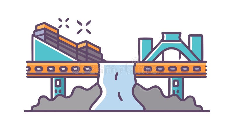 Highway Bridge Over Water, Infrastructure, Vector Design Generative AI ...