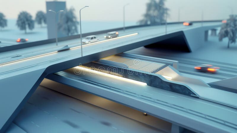 Highway with the Bridge Overpass Stock Image - Image of engineering ...