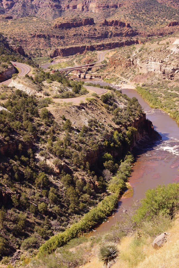 Highway Bridge in Salt River Canyon Stock Photo - Image of road, bridge ...