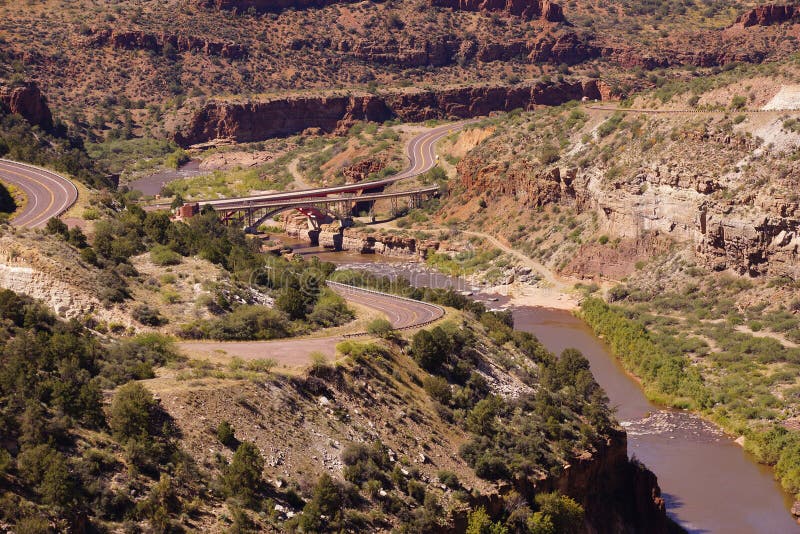 Steep Valley of Salt River Canyon Stock Photo - Image of road, barren ...