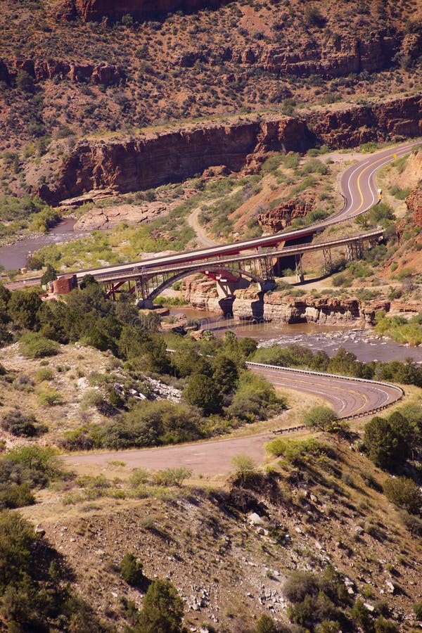Highway Bridge in Salt River Canyon Stock Image - Image of barren ...