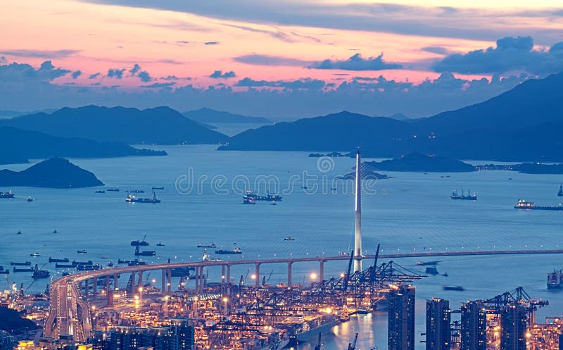 Highway bridge sunset stock image. Image of famous, scene - 21271887