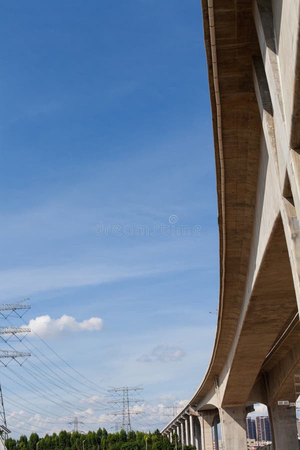 Highway Bridge Under Blue Sky, Transport Concept Stock Photo - Image of ...