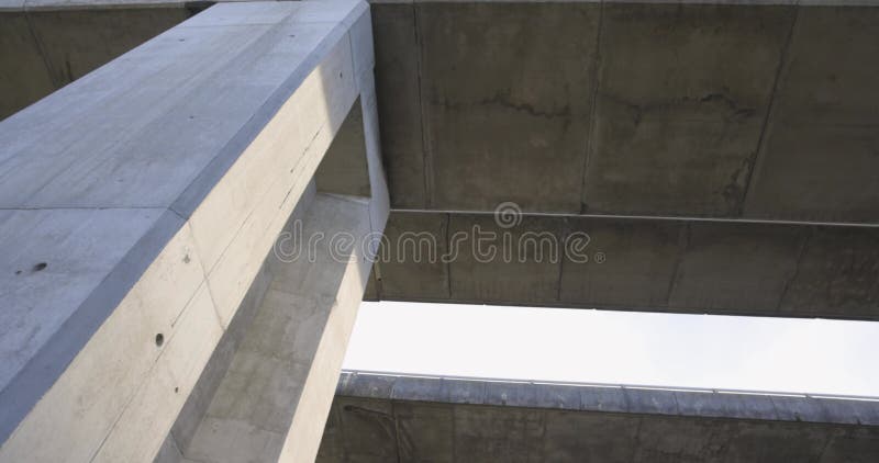 Highway Bridge Underpass Structure with Concrete Columns on a Blue Sky ...