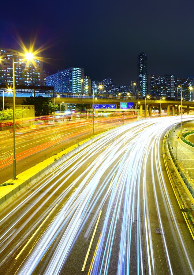 Highway with car light stock image. Image of blur, light - 32376137