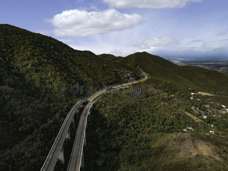 Highway through the Central Mountain Range of Puerto Rico Stock Image ...