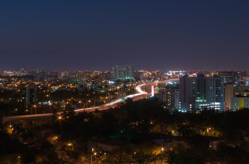 Highway city at night stock photo. Image of densely, urban - 5299212