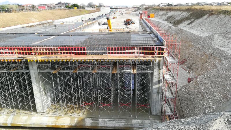 Highway Construction Site View. Civil Engineering Stock Photo - Image ...