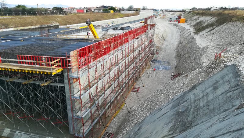 Highway Construction Site View. Civil Engineering Stock Image - Image ...