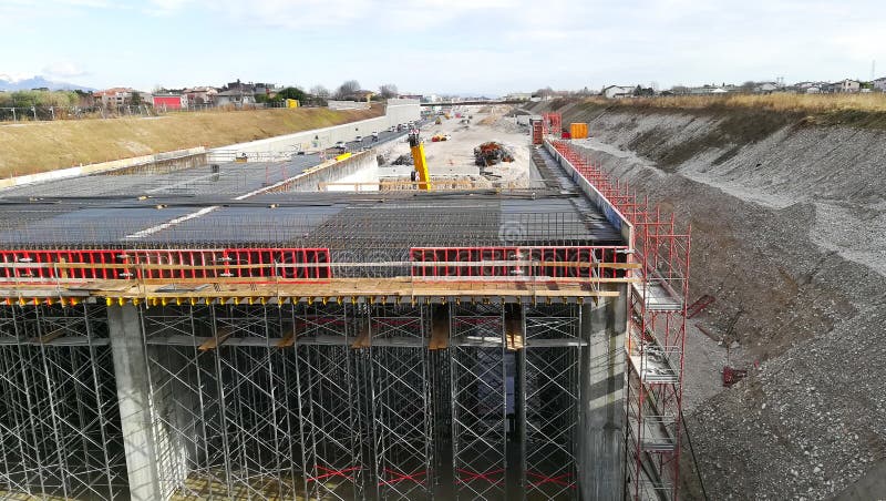 Highway Construction Site View. Civil Engineering Stock Image - Image ...