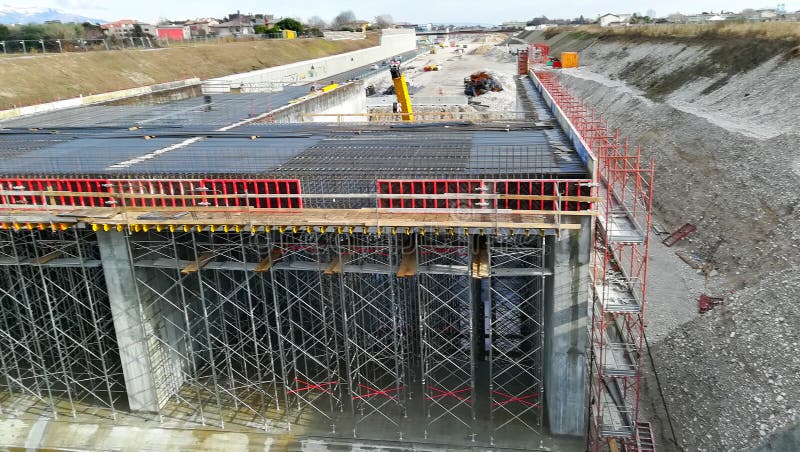 Highway Construction Site View. Civil Engineering Stock Photo - Image ...