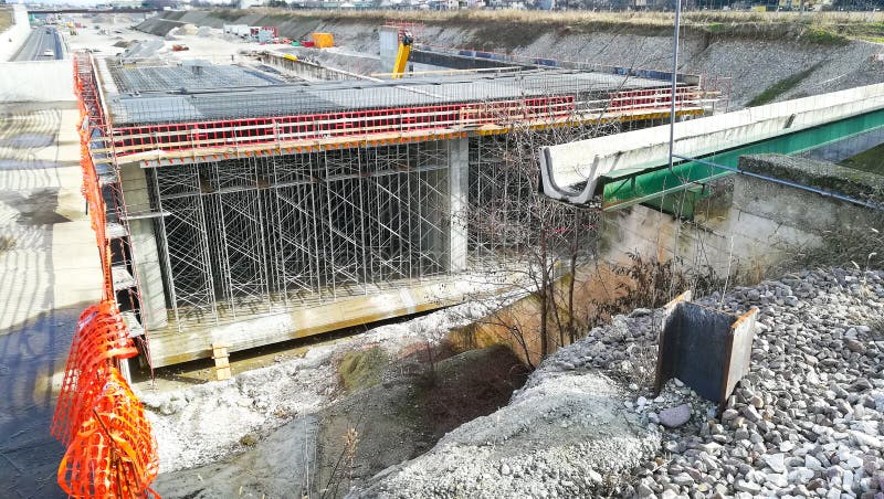 Highway Construction Site View. Civil Engineering Stock Photo - Image ...
