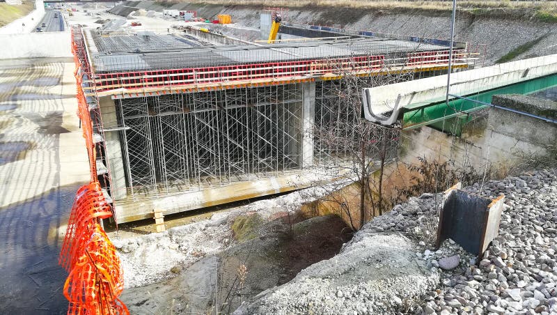 Highway Construction Site View. Civil Engineering Stock Photo - Image ...