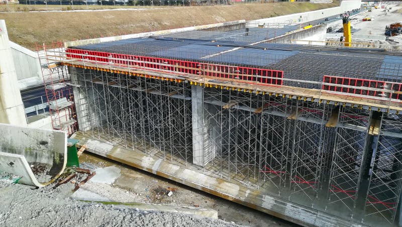 Highway Construction Site View. Civil Engineering Stock Image - Image ...