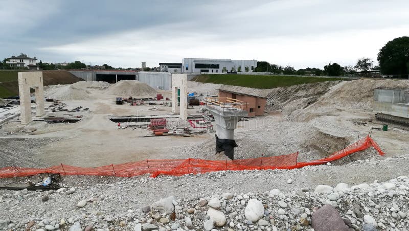 Highway Construction Site View. Civil Engineering Stock Photo - Image ...