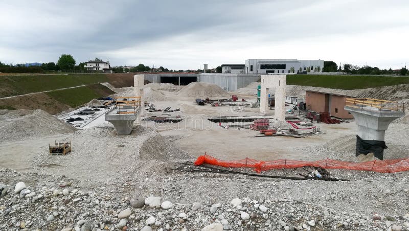 Highway Construction Site View. Civil Engineering Stock Photo - Image ...