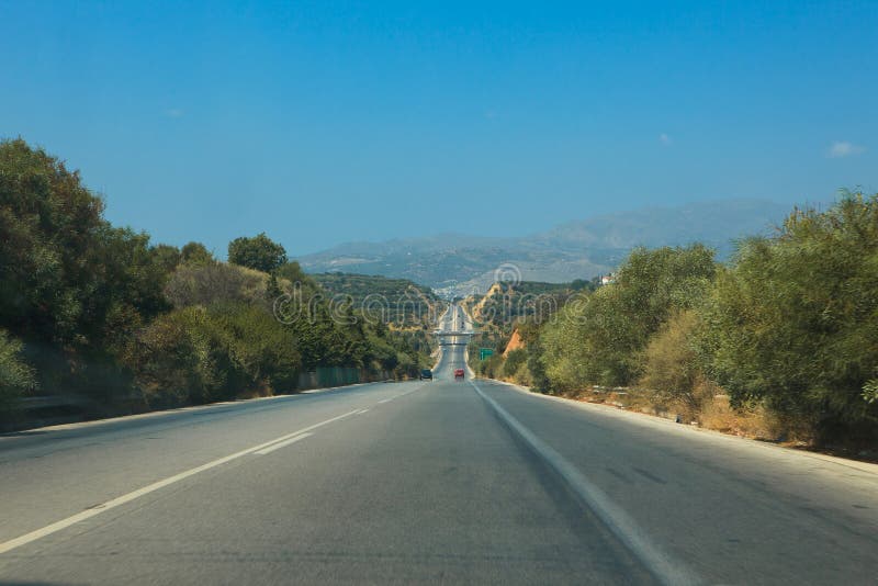 Highway in Crete stock image. Image of transportation - 22959059