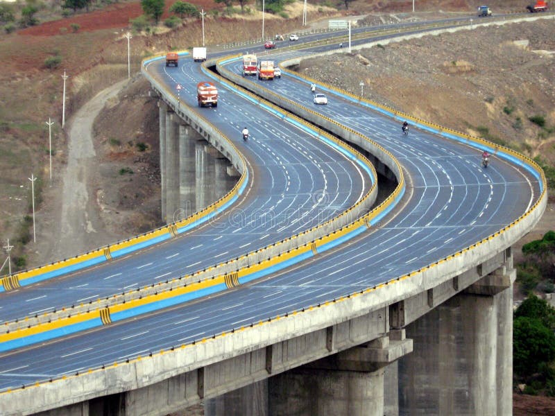 Highway curve stock image. Image of vehicles, drive, lanes - 5409495