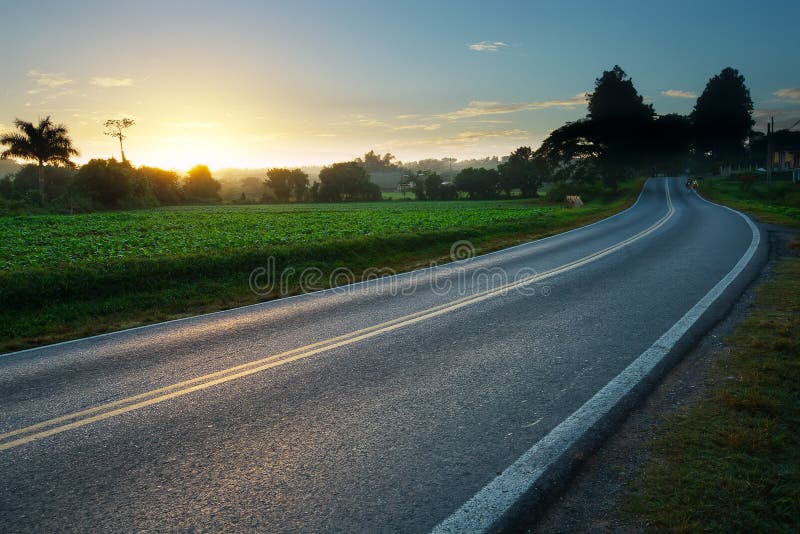 A highway at dawn stock photo. Image of traffic, travel - 71747112