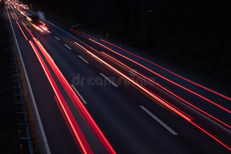 Highway at Dawn, Three Lines, View from Above Stock Photo - Image of ...