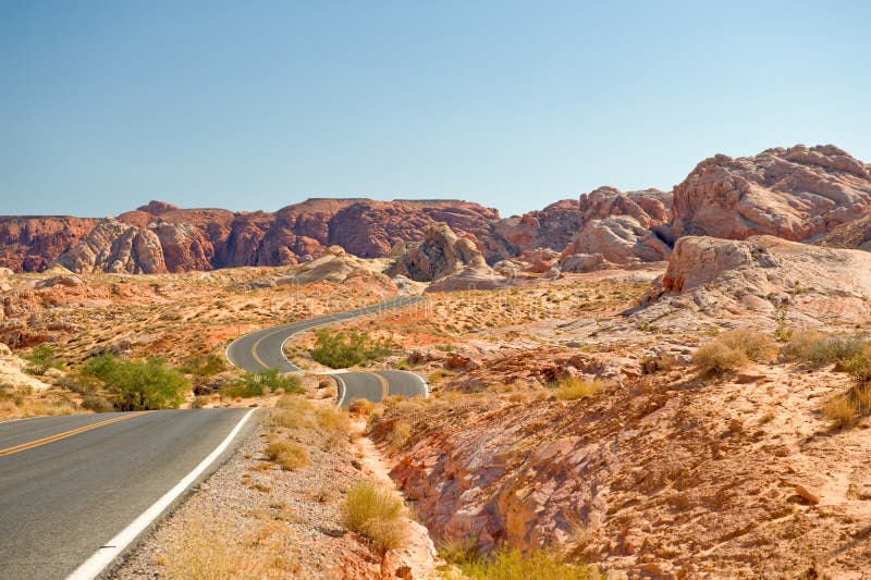 Highway through desert stock image. Image of america, hills - 6878487