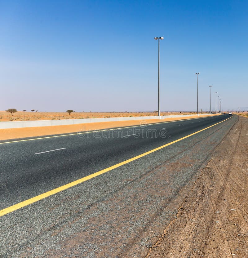 Highway in the desert stock image. Image of climate, dubai - 61037411