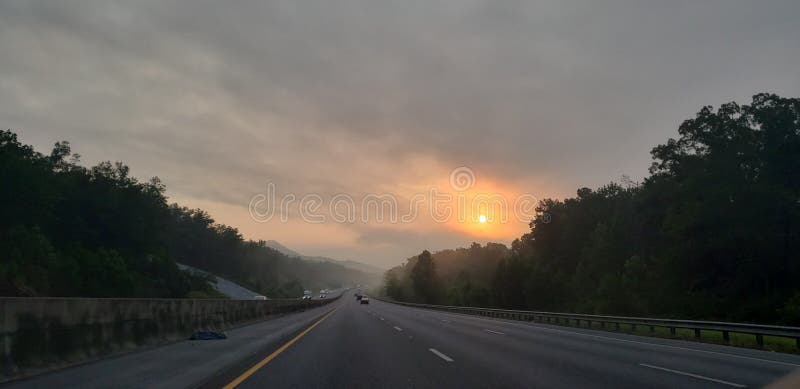 Drive to sunset stock image. Image of dark, inspiration - 119644711