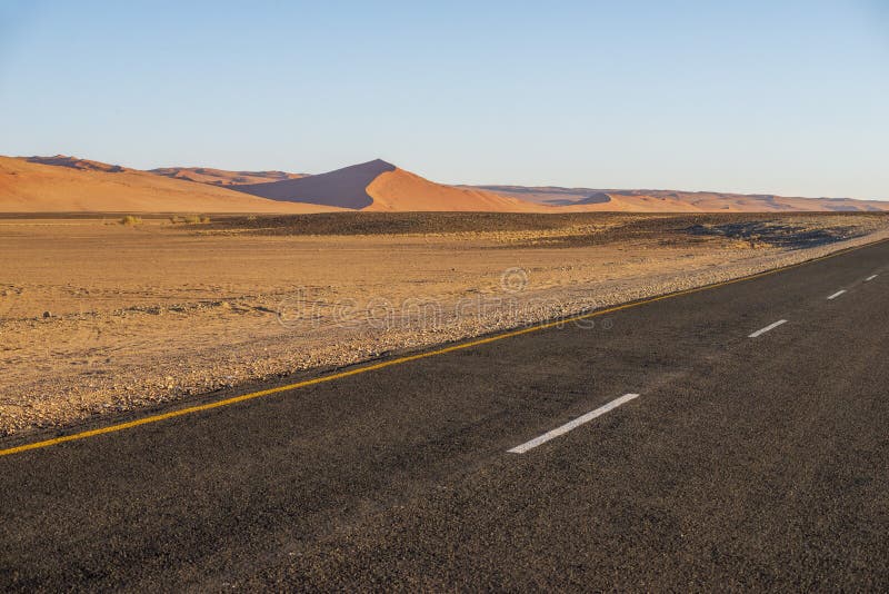 Roadtrip through Namibian Desert Stock Photo - Image of route ...
