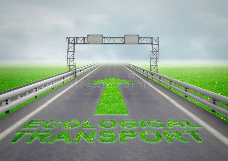 Highway only for Ecological Transport with Sky Stock Illustration ...