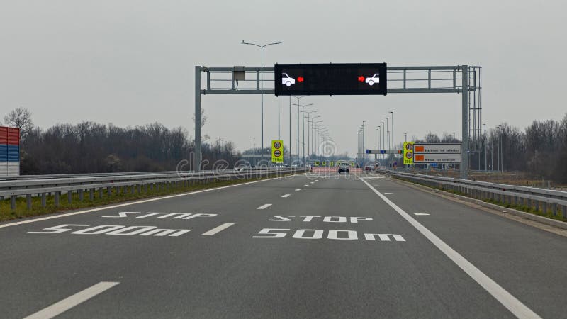 Highway Electronic Info Board Stock Photo - Image of speed, lines ...