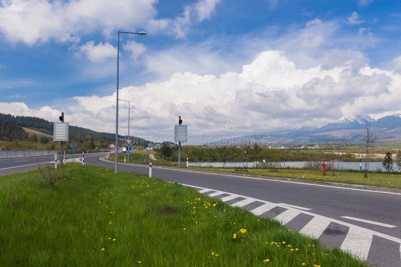 Highway Exit and Bridge Over Highway Stock Photo - Image of urban ...