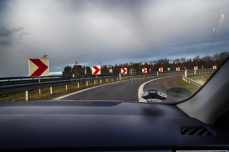 Highway exit road stock image. Image of road, denmark - 105511773